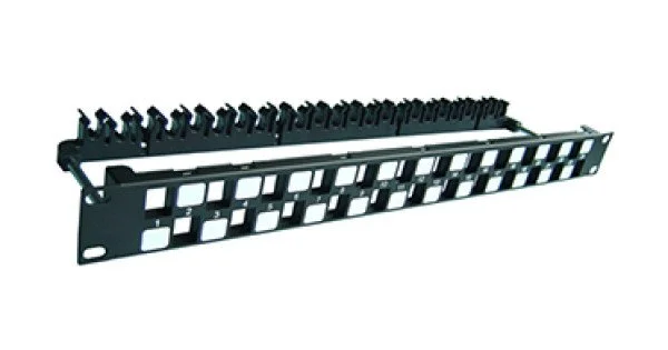 Dintek 24 Port Cat.6A UTP Snap-in Panel with Rear Cable Management