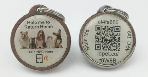NFC NTAG 213 Smart Epoxy Dog Tag With QR Code ID Number