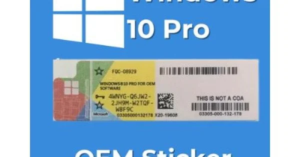 Windows COA Sticker With OEM Key (Red/Blue/Yellow)